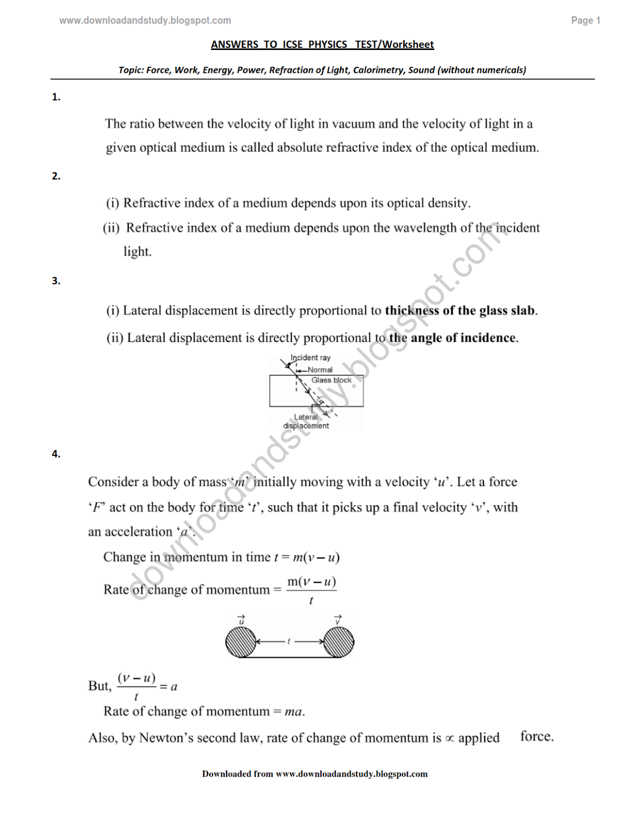 Grade 6 Icse Physics Magnetism Worksheet