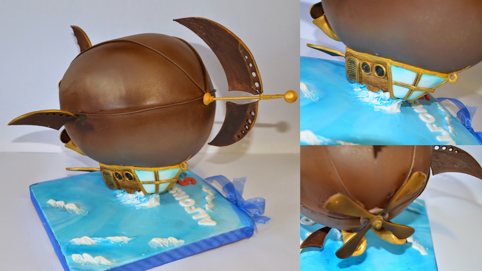 Tartas Artisticas.: TARTA FONDANT ZEPPELIN DE DINOTREN