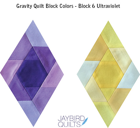 Jaybird Quilts: Gravity Quilt Block Colors - Block 6 Ultraviolet