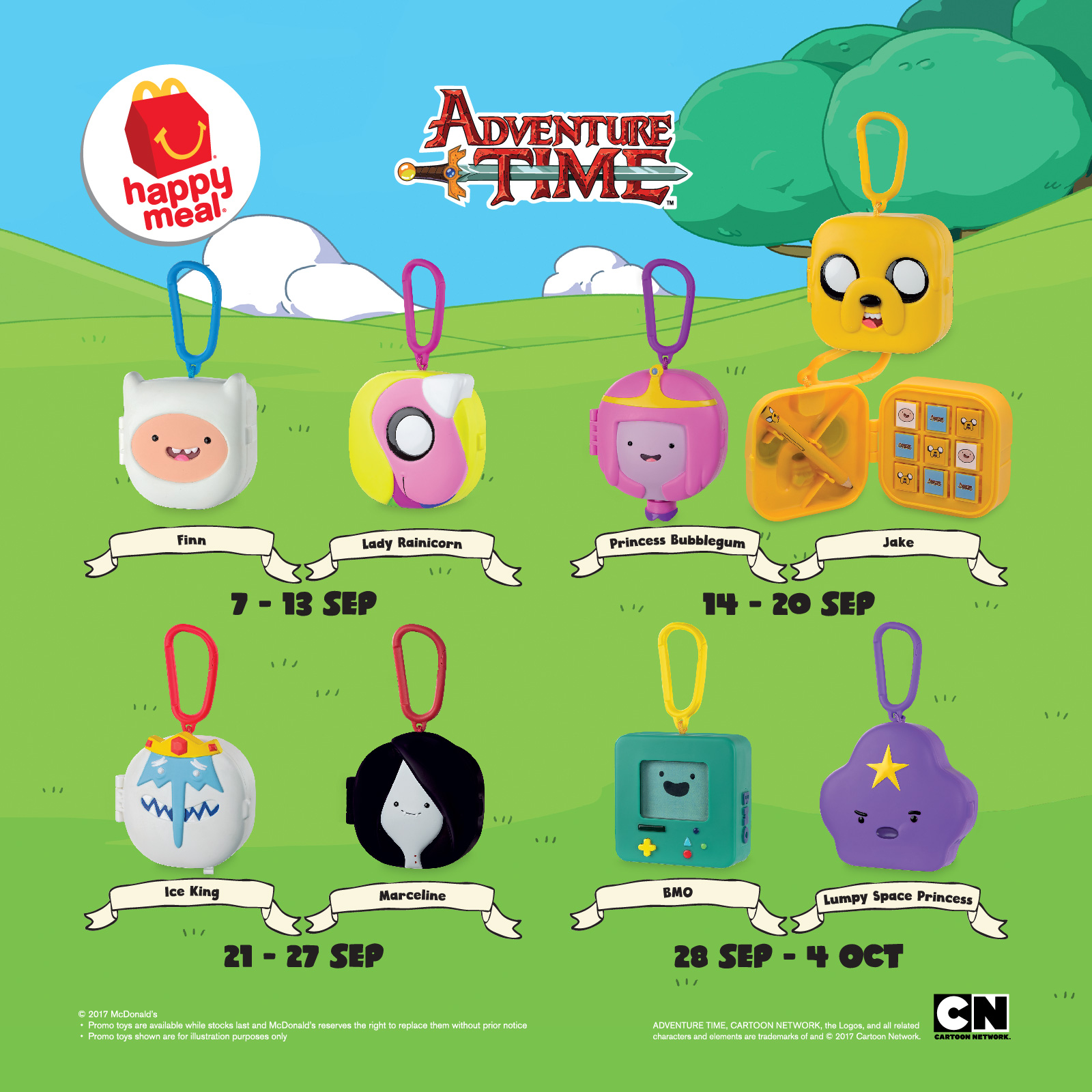 麦当劳Happy Meal 派送Adventure Time玩具