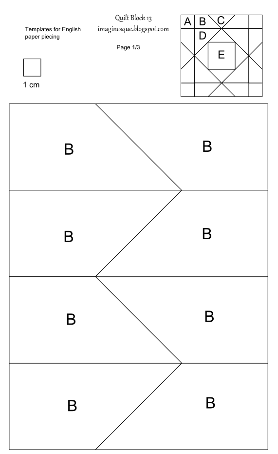Imaginesque: Quilt Block 13: Pattern and Template