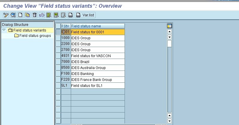 Sap Fico: 10 Maintain Field Status Variants
