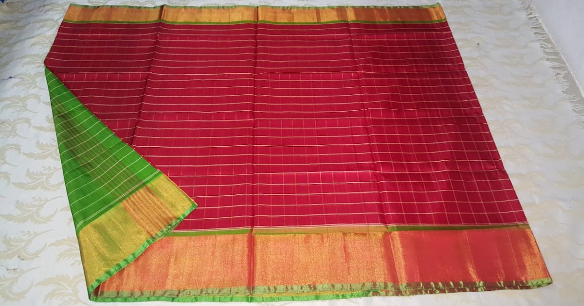 Indian Traditional Handloom Sarees: Uppada small checks silk sarees