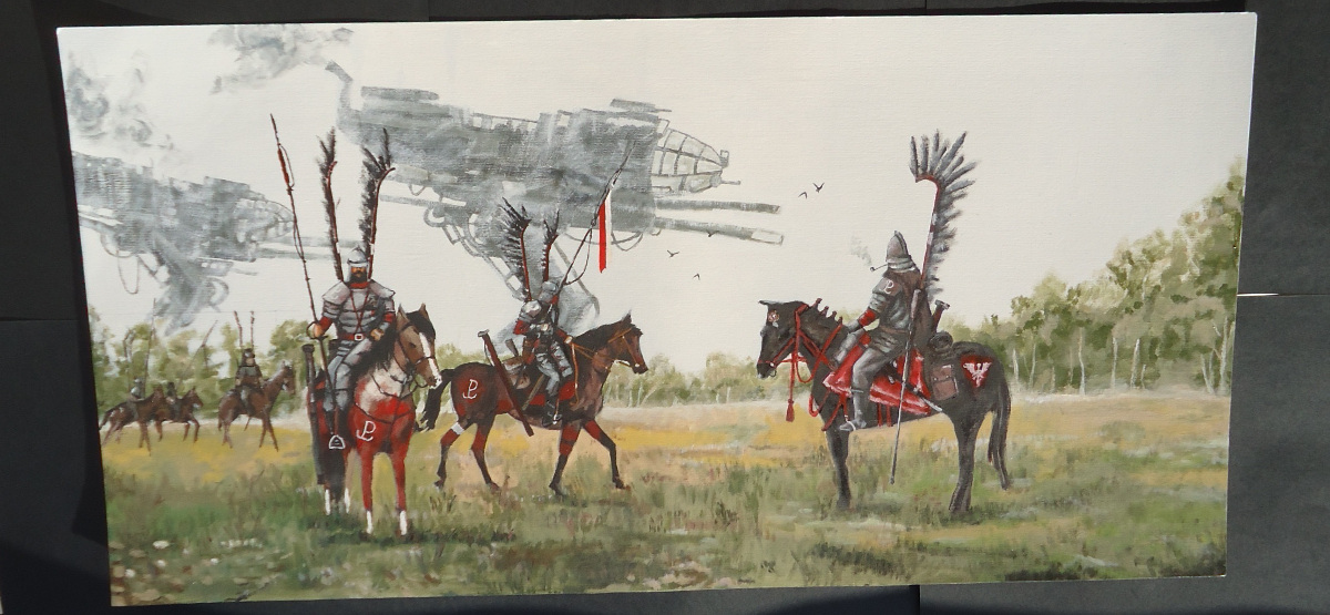 Husaria/Mechy - reprodukcja obrazu Jakuba Różalskiego