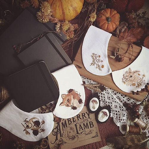 My Owl Barn: Gorgeous Hand Embroidered Collars, Berets and Brooches