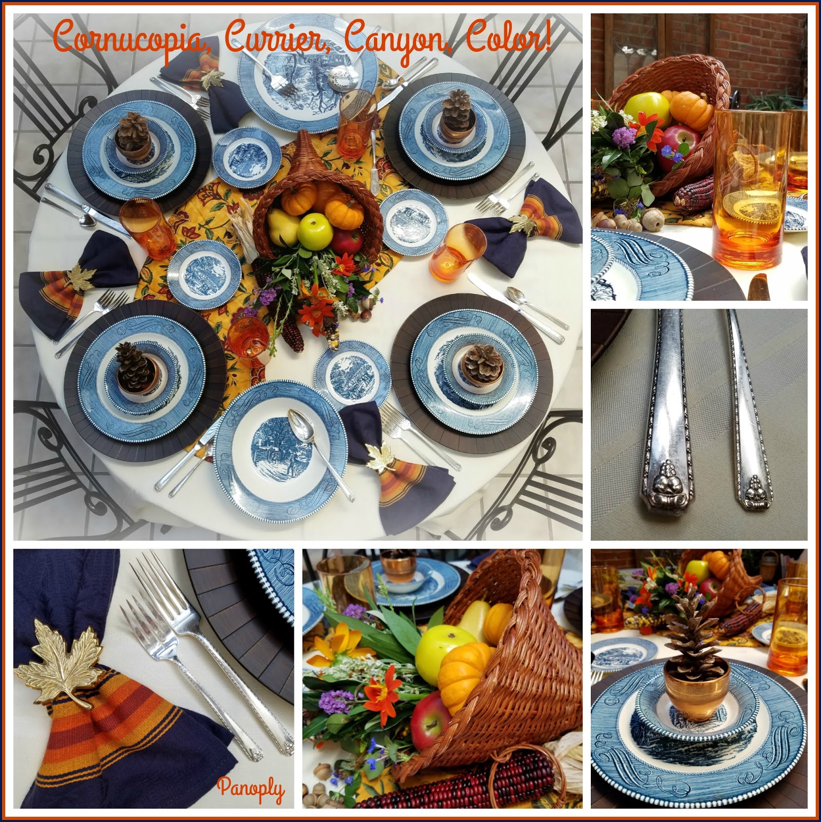 Panoply: Fall Tablescape: Cornucopia, Canyon, Currier, Color!