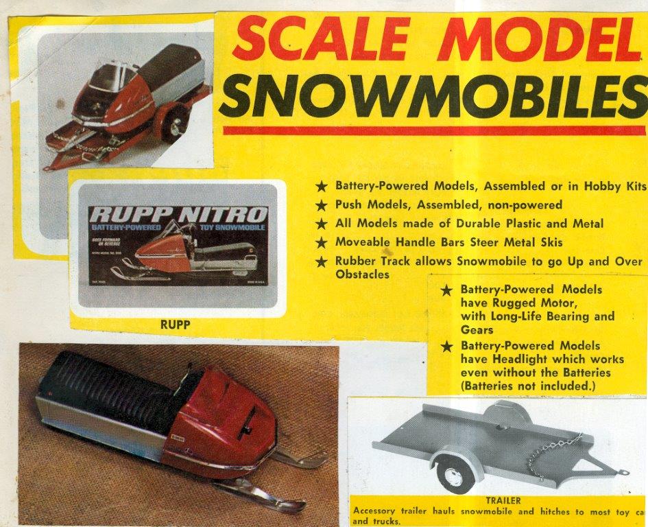 CLASSIC SNOWMOBILES OF THE PAST: 1972 RUPP NITRO SCALE MODEL SNOWMOBILE