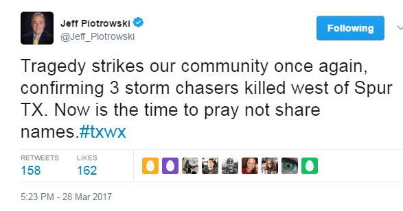 Capt. Spaulding's World: BREAKING: Three Storm Chasers Killed in West ...