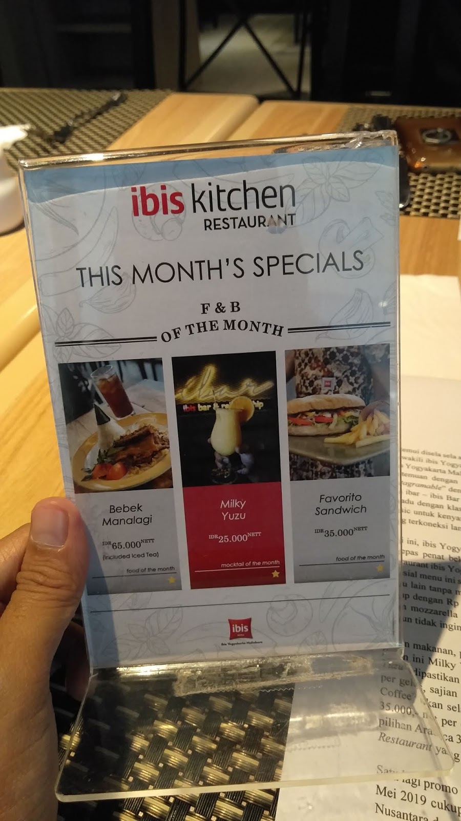 Menu Baru Di Ibar dan Ibis Kitchen Malioboro Yogyakarta