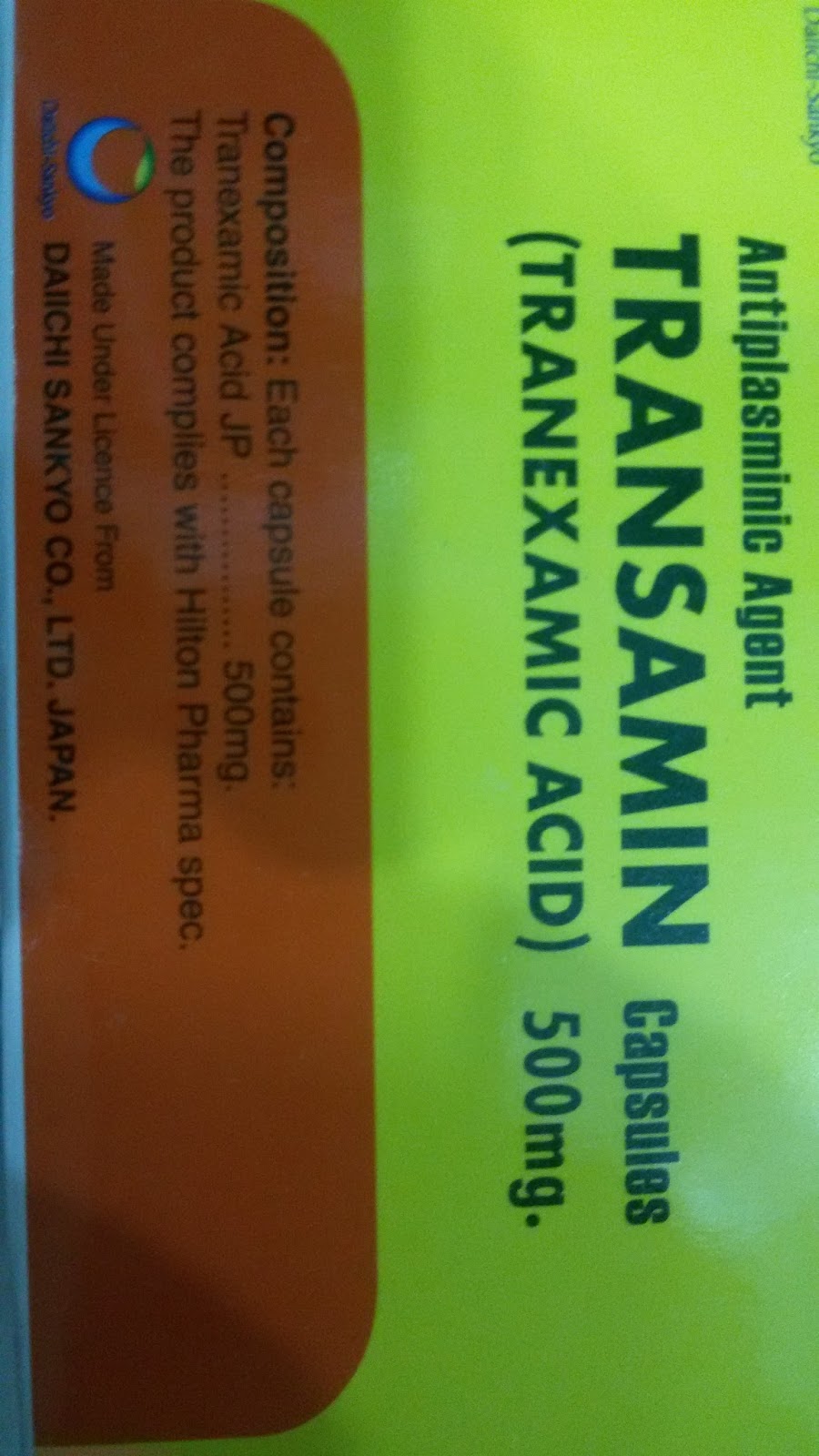Medicine Guide: Transamin Tranexamic capsules and inj by Hilton