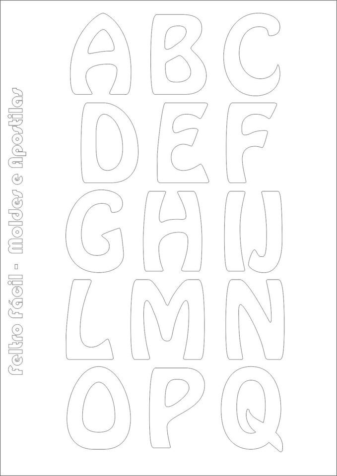Moldes de Letras para Feltros e Decorações - Molde para Artesanato ...