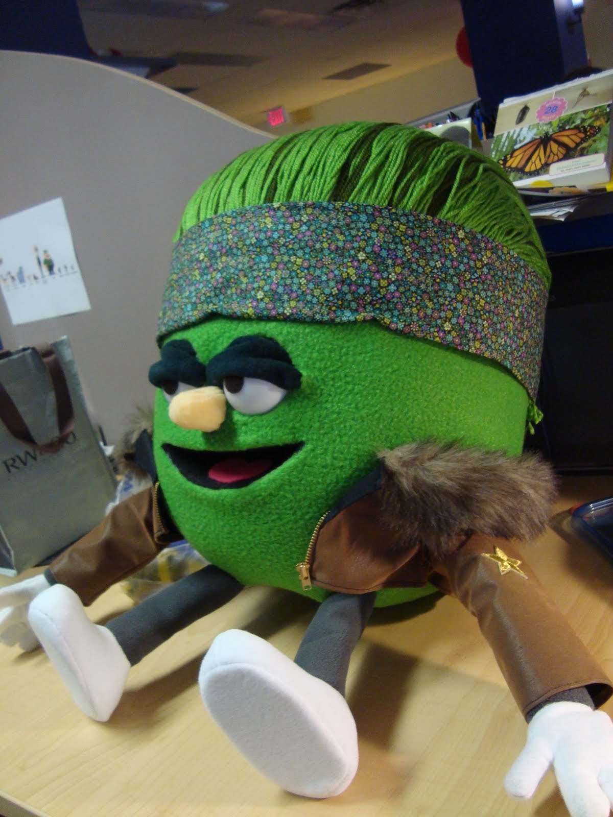 Double Rainbow Puppets: Green Guy Bomber Jacket