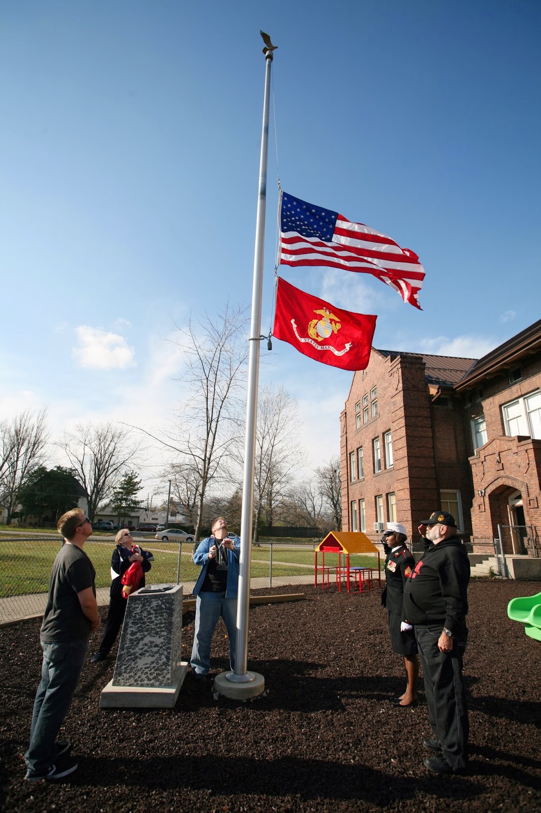 Mark Kodiak Ukena: Flag Replacement Honoring Marine at AOEC HS in Waukegan