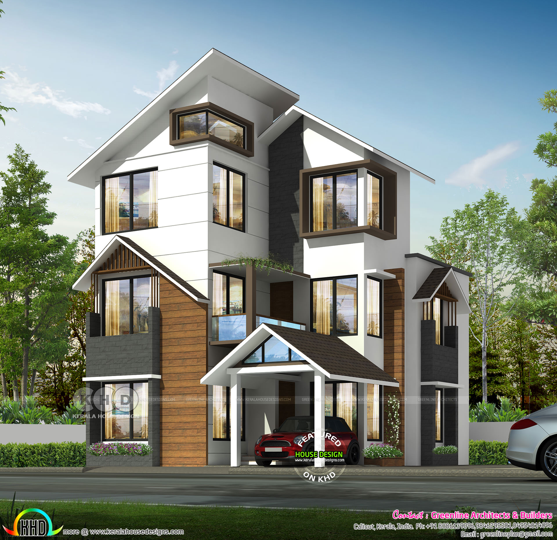 Three storied 4 bedroom 1883 sq-ft house - Kerala Home Design and Floor ...