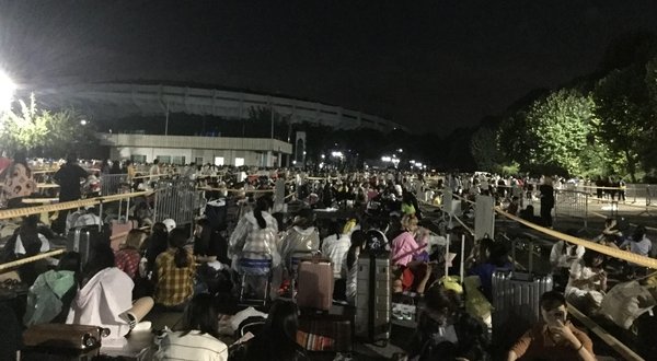 Fans spend all night outside stadium to purchase BTS concert merch