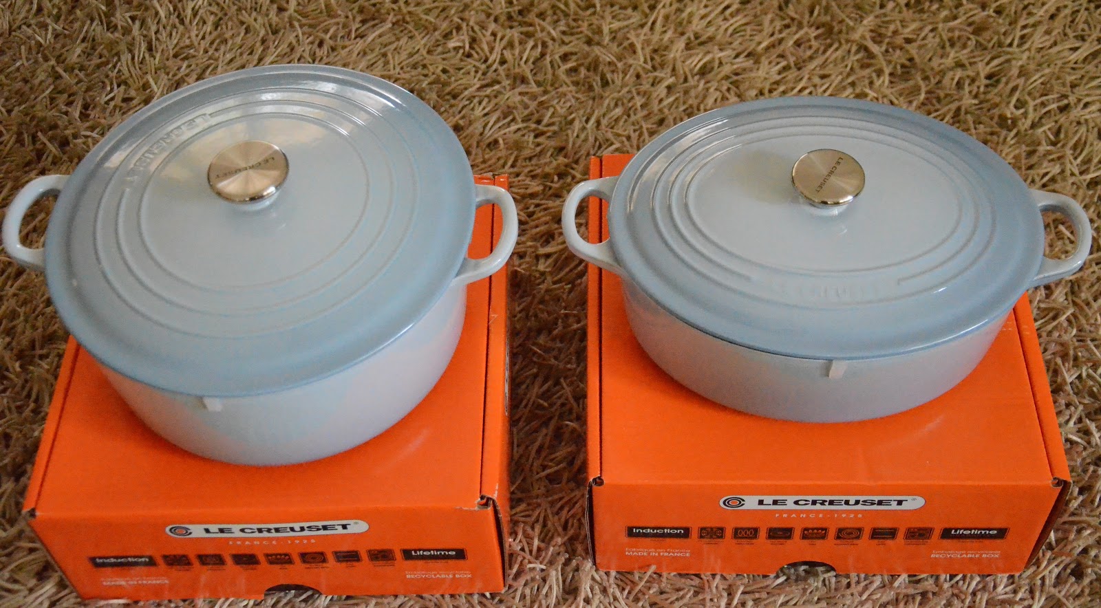 Kitch 'n' Chic: Le Creuset Cast Iron 29cm Oval & 28cm Round Casserole - 1st Quality.