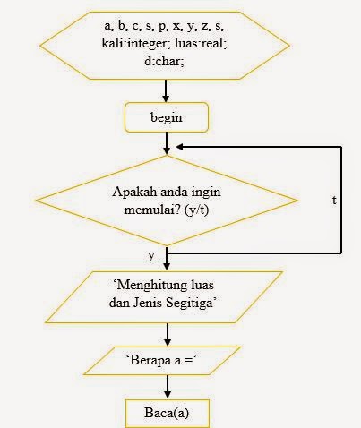matematika: Flowchart Menentukan Luas dan Jenis segitiga