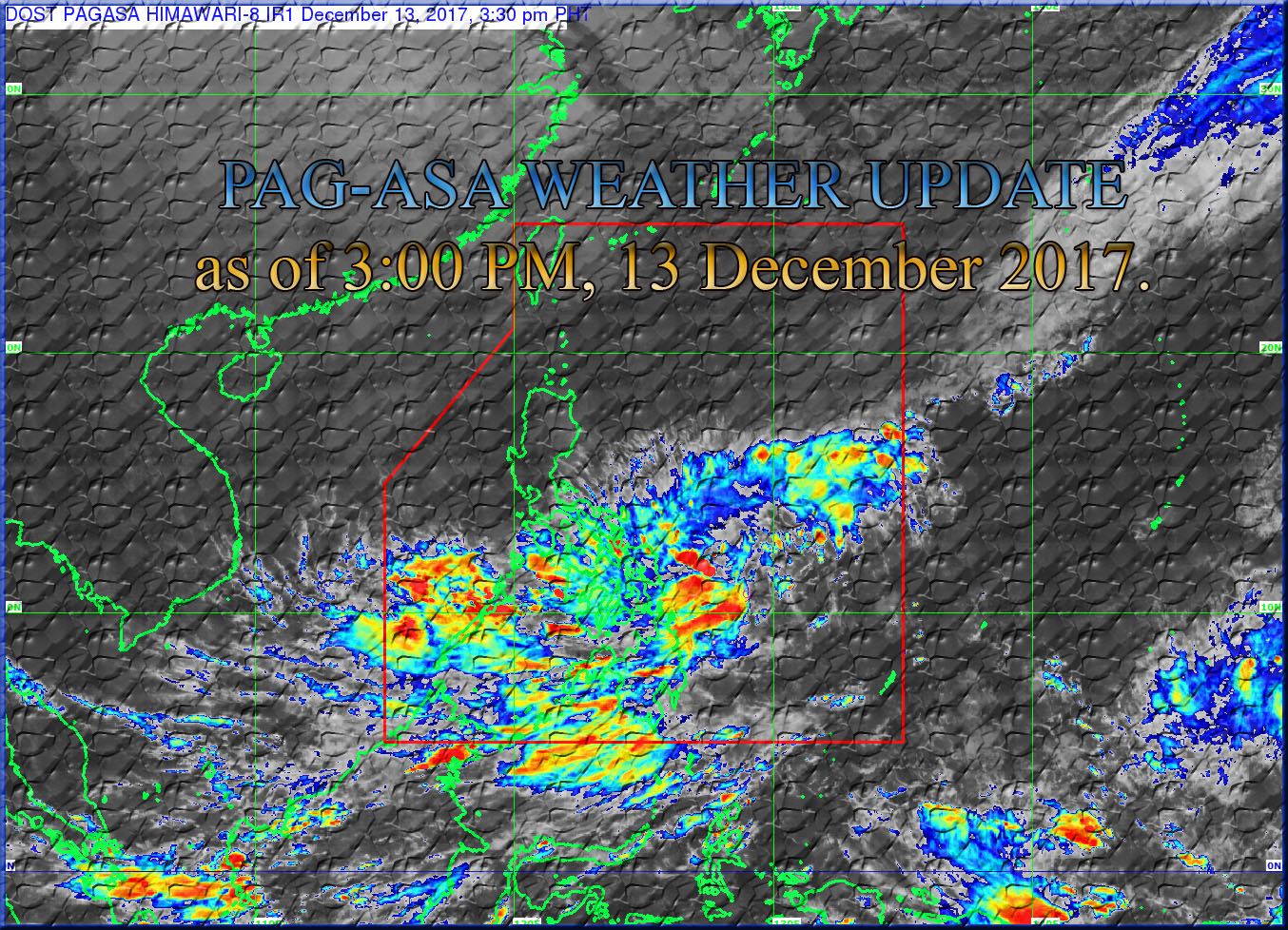 PAG-ASA Weather Update as of 4:00 PM today, 13 December 2017. - PH Trending