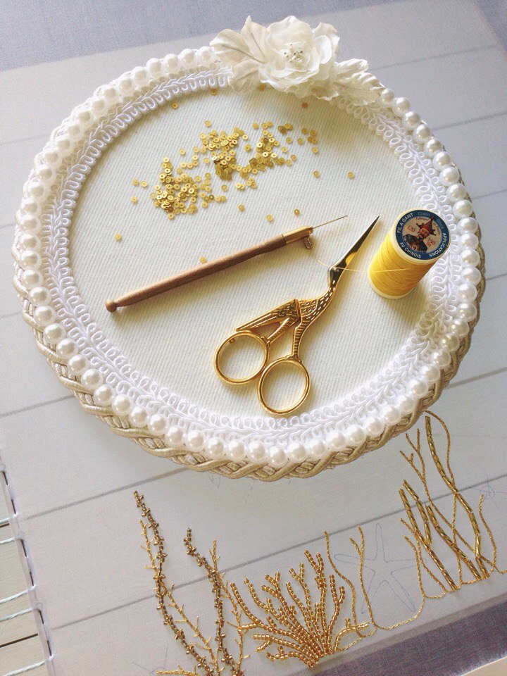 sewing galaxy: How to bead plate for embroidery