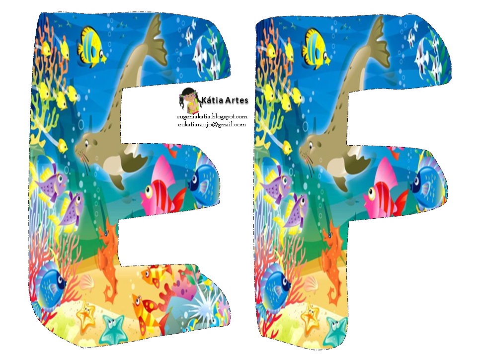 Alfabeto-del-fondo-del-mar-008.PNG (960×720) | Animales marinos ...