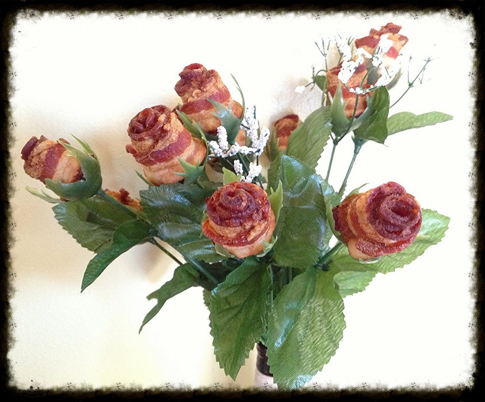 ...of Hearth and Home and Who I Am.: Bacon Roses - tutorial
