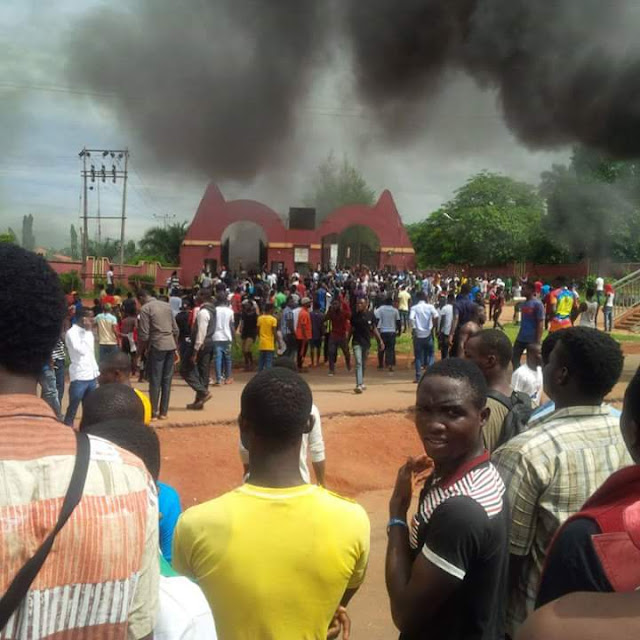 Auchi poly students protest "no school fees, no exam" policy