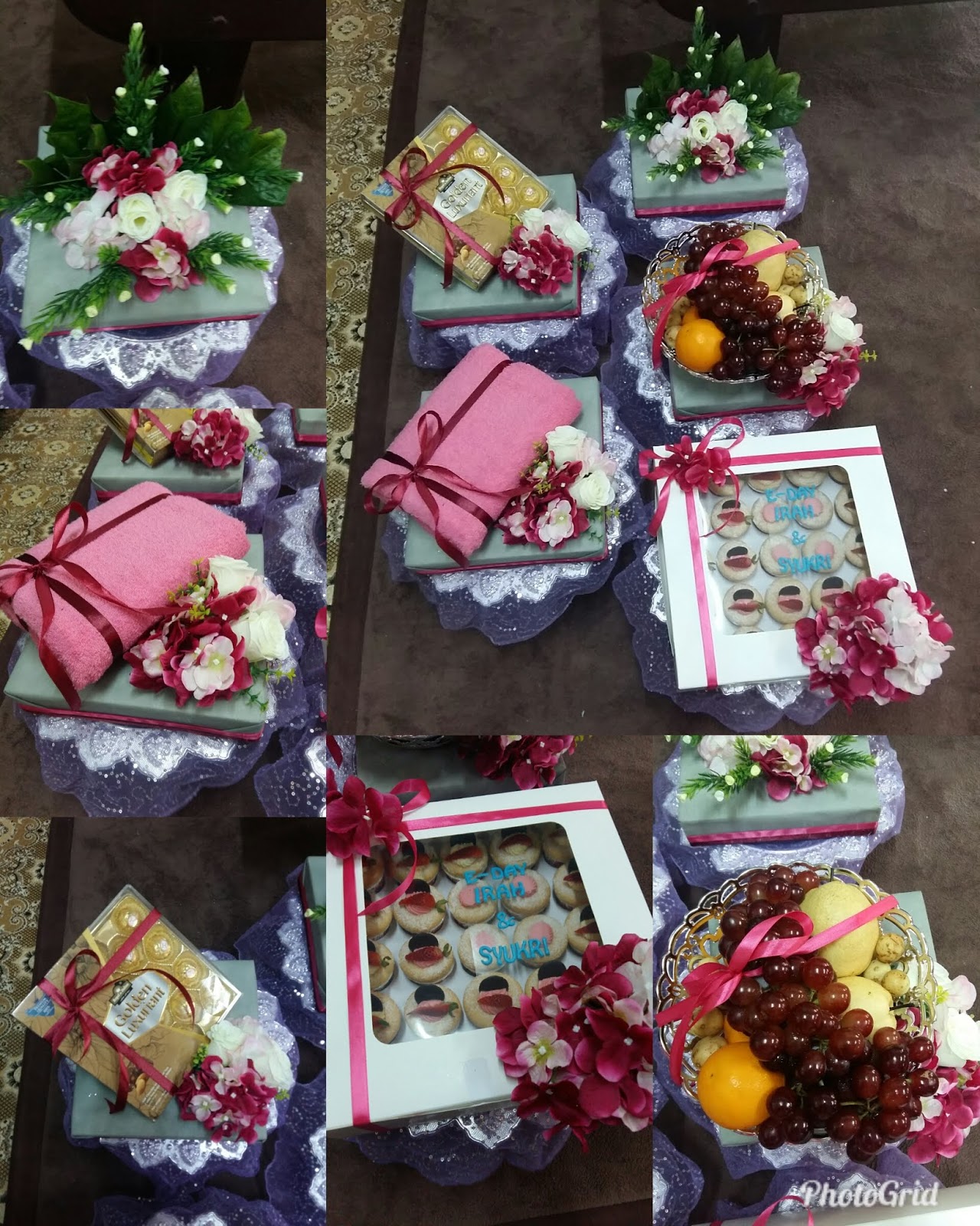 Errah Najwa: Diy Hantaran Pertunangan Tema Pink dan Ungu