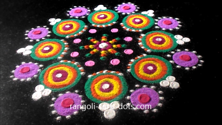 Creative rangoli designs using colours