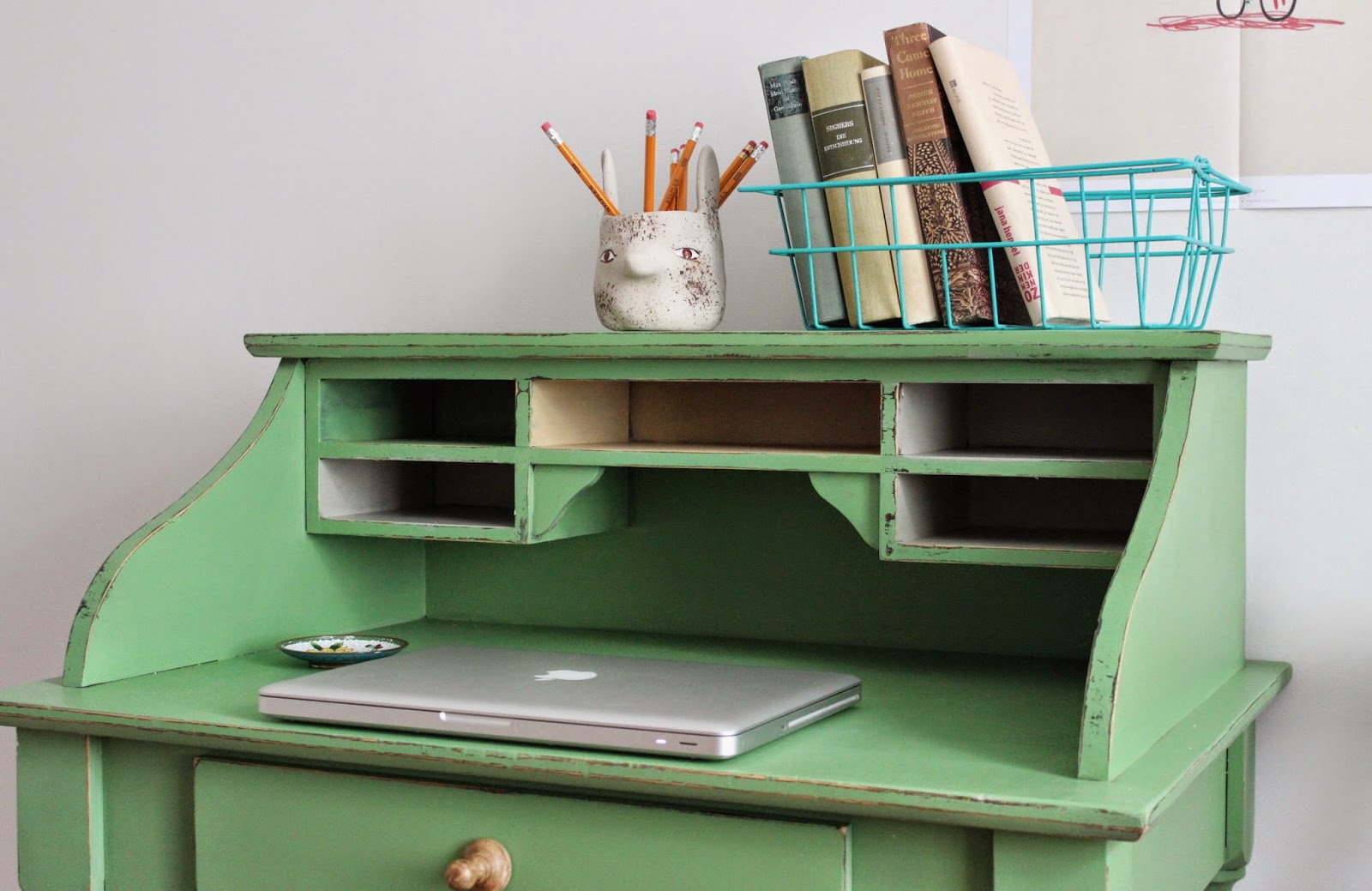 Poppyseed Creative Living: Introducing Green Secretary Desk