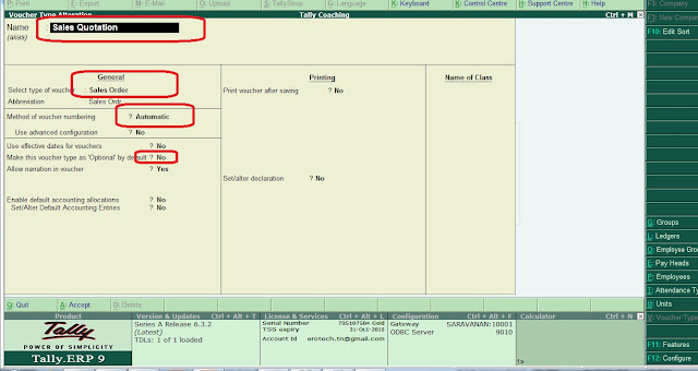 Goodwill Learning World: Tally Erp 9: How to prepare and send the Quotation from Gmail in Tally