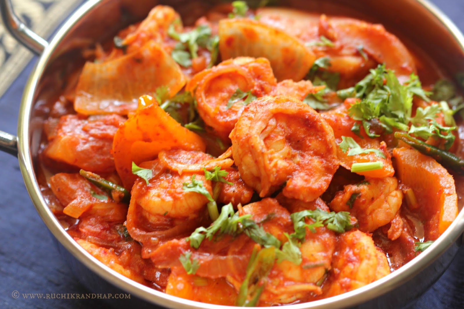 Kadai Prawns ~ When The Hubby Cooks! - Ruchik Randhap