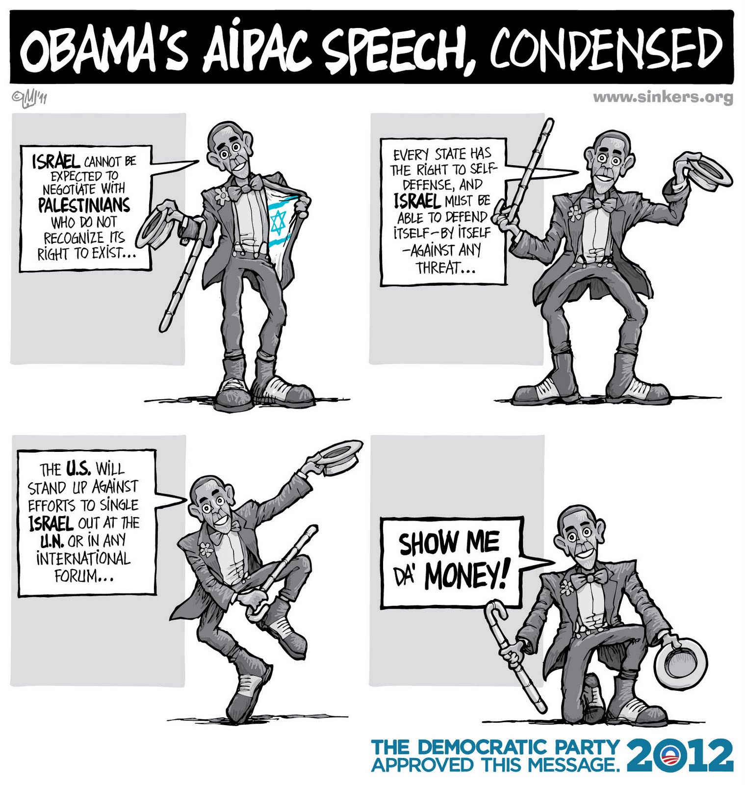 ComicsDC: Flugennock latest cartoon: "Obama's AIPAC Speech, Condensed