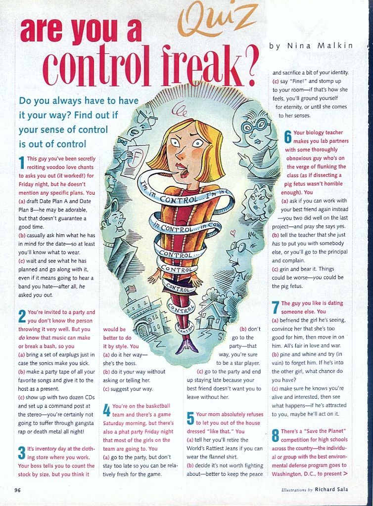 Here Lies RICHARD SALA: Are You A Control Freak? ~ Illustrations