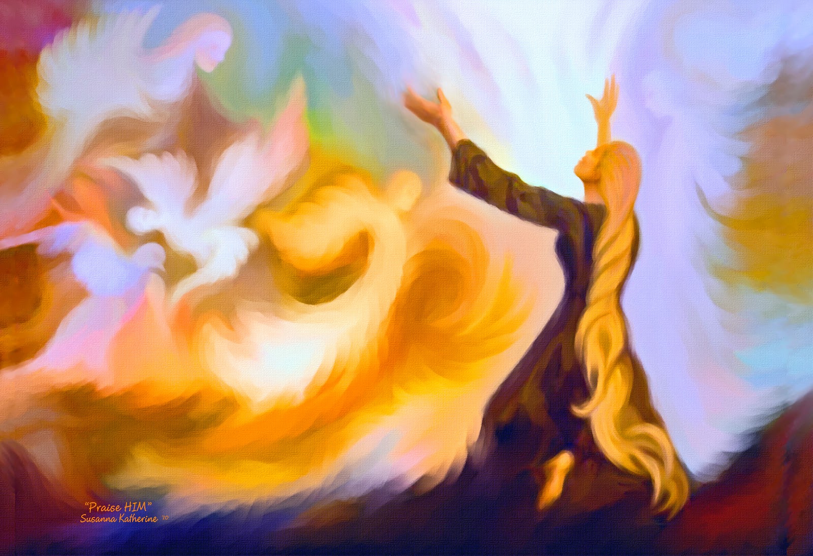 Paintings-of-Artists-Original-Unusual- Art: Painting Of Woman Praising ...