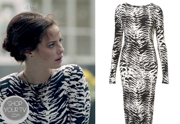Skins: Season 7 Episode 1 Effie's White and Black Animal Print Dress ...