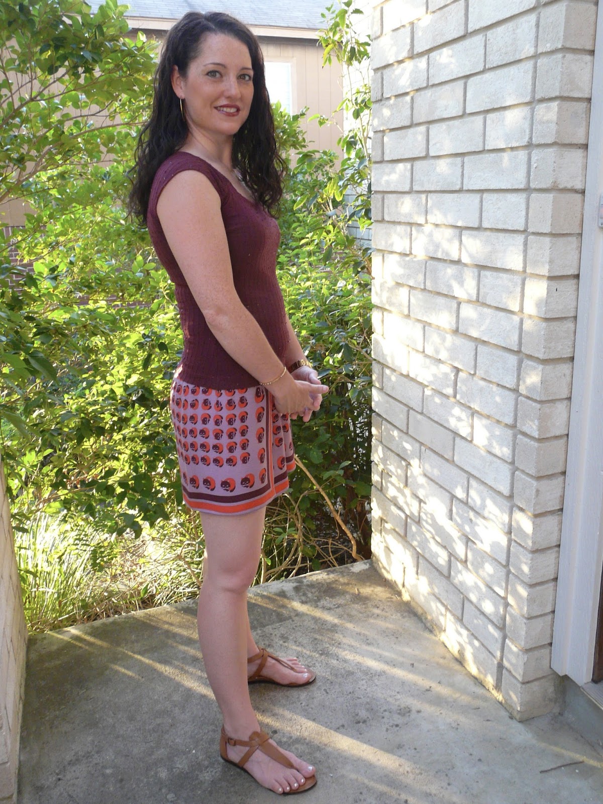 Amanda's Adventures in Sewing: Burda 6771 - Wrap shorts in kitty border ...