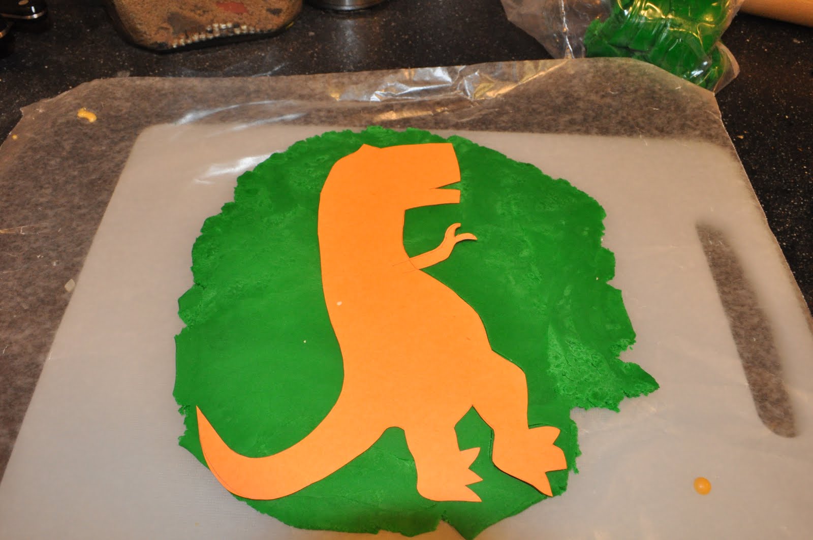 Stream of Consciousness: Green T-Rex birthday cake