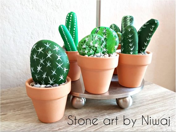 50+ painted rocks that look like succulents & cacti - I Love Painted Rocks