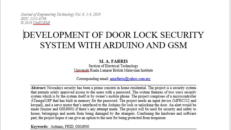 Final Year Project (UniKL BMI)
