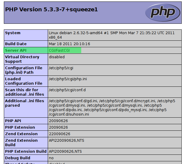 Source Code: Apache com PHP em modo CGI/FastCGI no Debian Squeeze