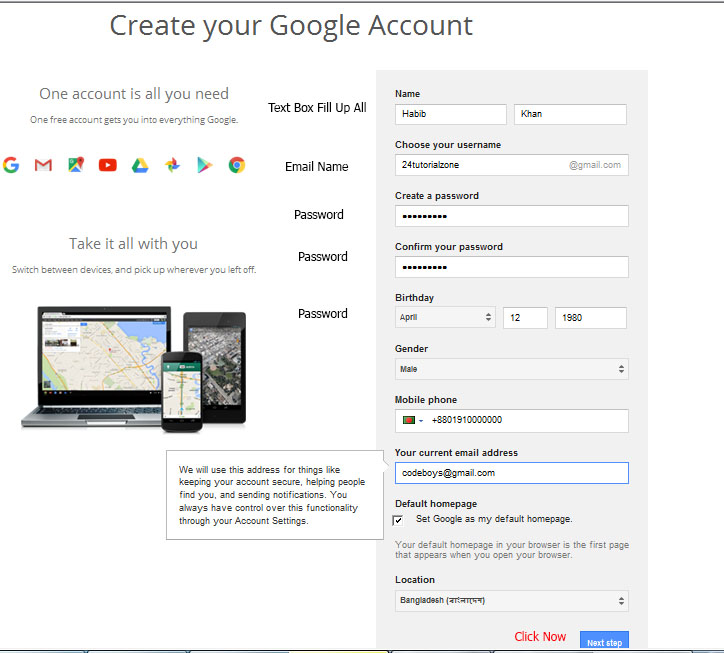24 Tutorial Zone: How to Create a Gmail Account 2016