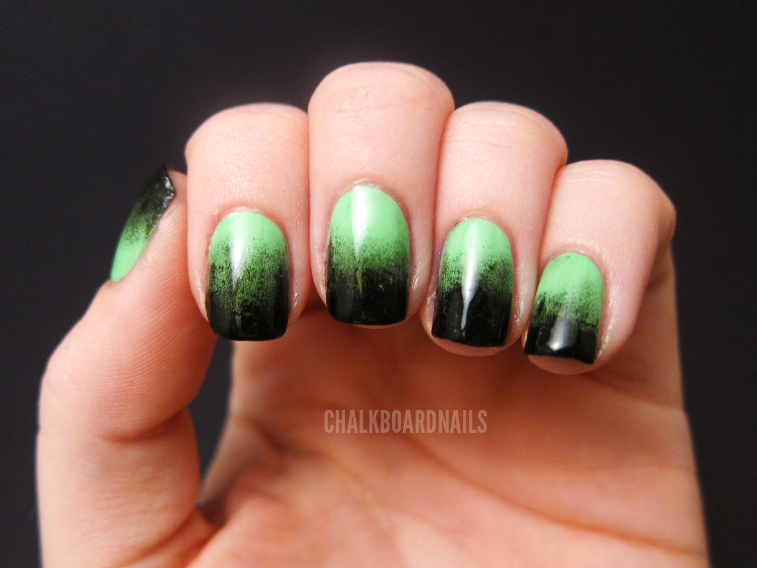 Festive Green Gradient | Chalkboard Nails | Phoenix, Arizona Nail Artist