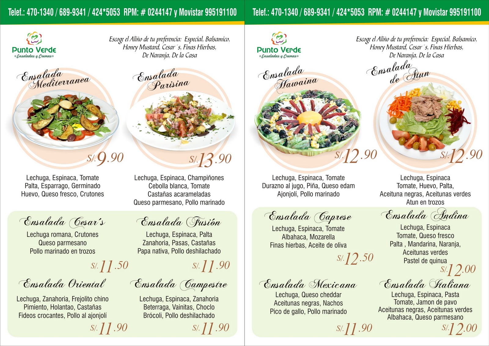 Nuestra Carta: Nuestra Carta de Ensaladas!!