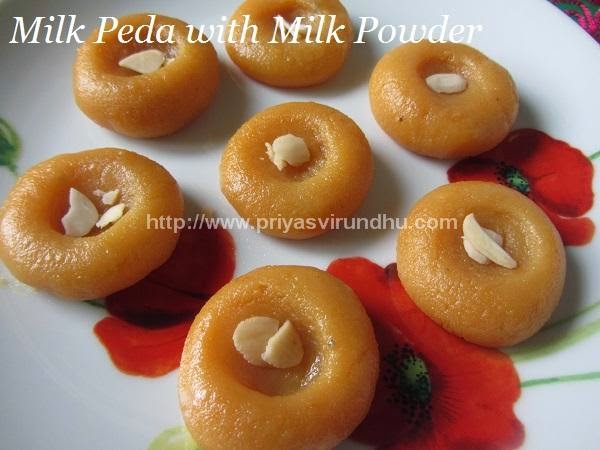 Priya's Virundhu: Milk Peda with Milk Powder & Condensed Milk