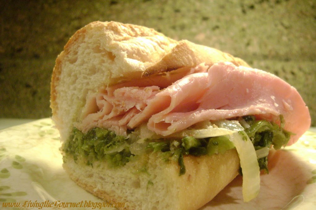 Kicked Up Broccoli Rabe & Ham Hero! - Living The Gourmet