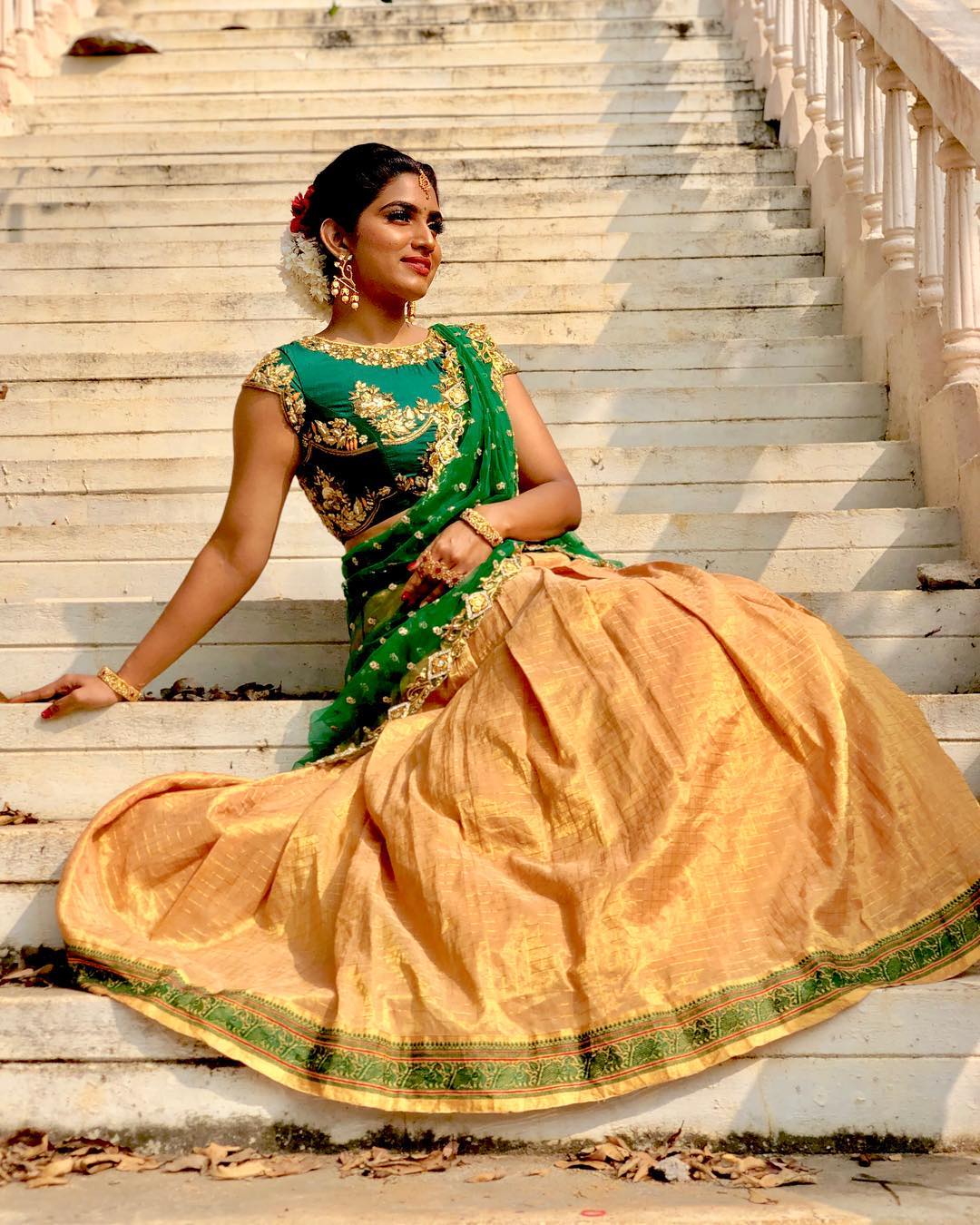 Actress Sameera Sherief Cute Stills In Half Saree