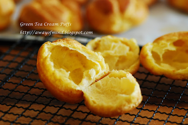 Awayofmind Bakery House: Green Tea Cream Puffs 绿茶泡芙
