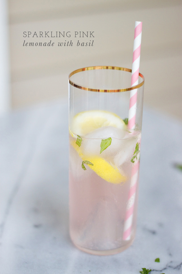 In the Kitchen: Sparkling Pink Lemonade with Basil - Michaela Noelle ...