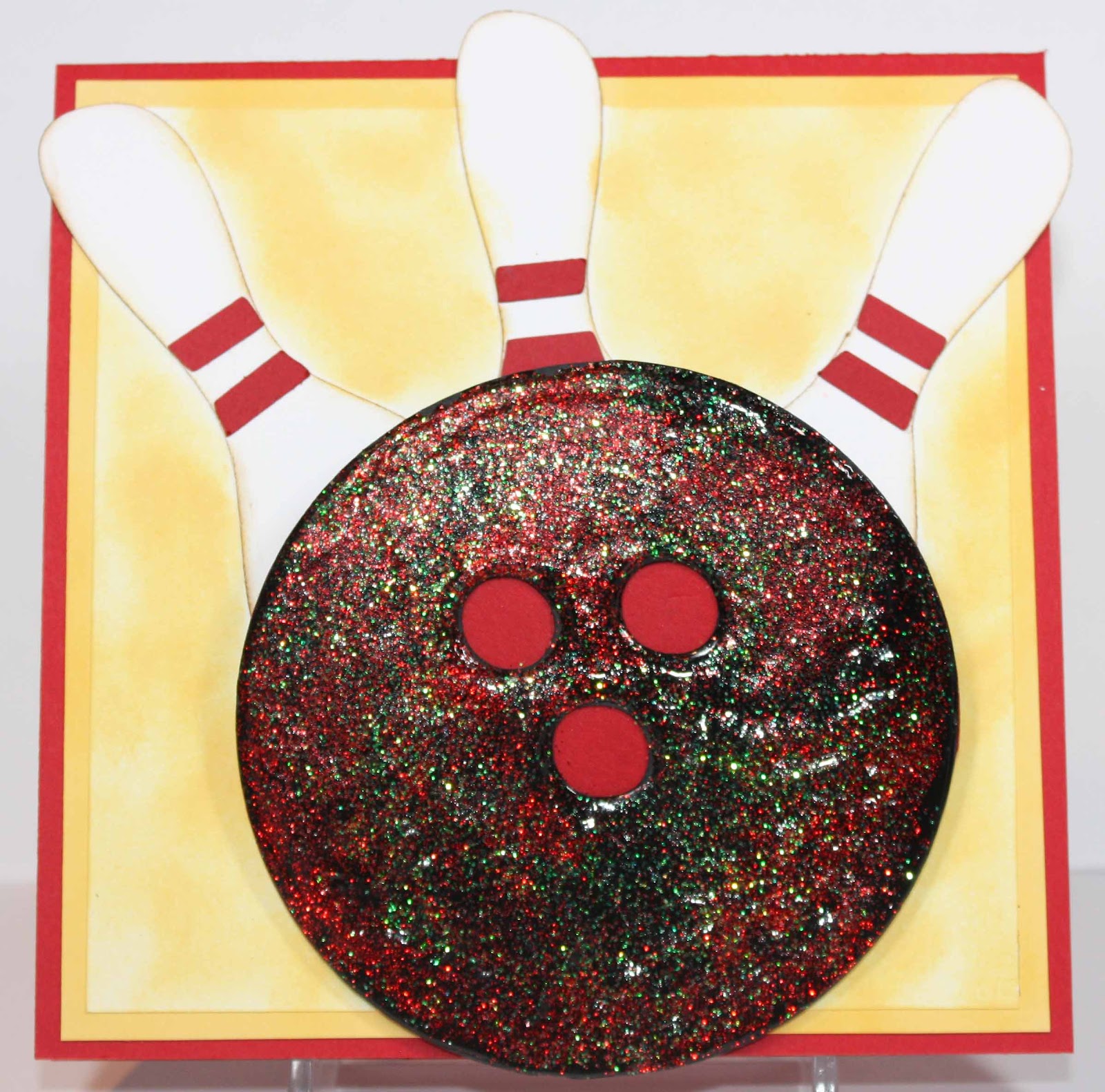 Simply Pam: Episode 120: Bowling Card & Glitter Technique