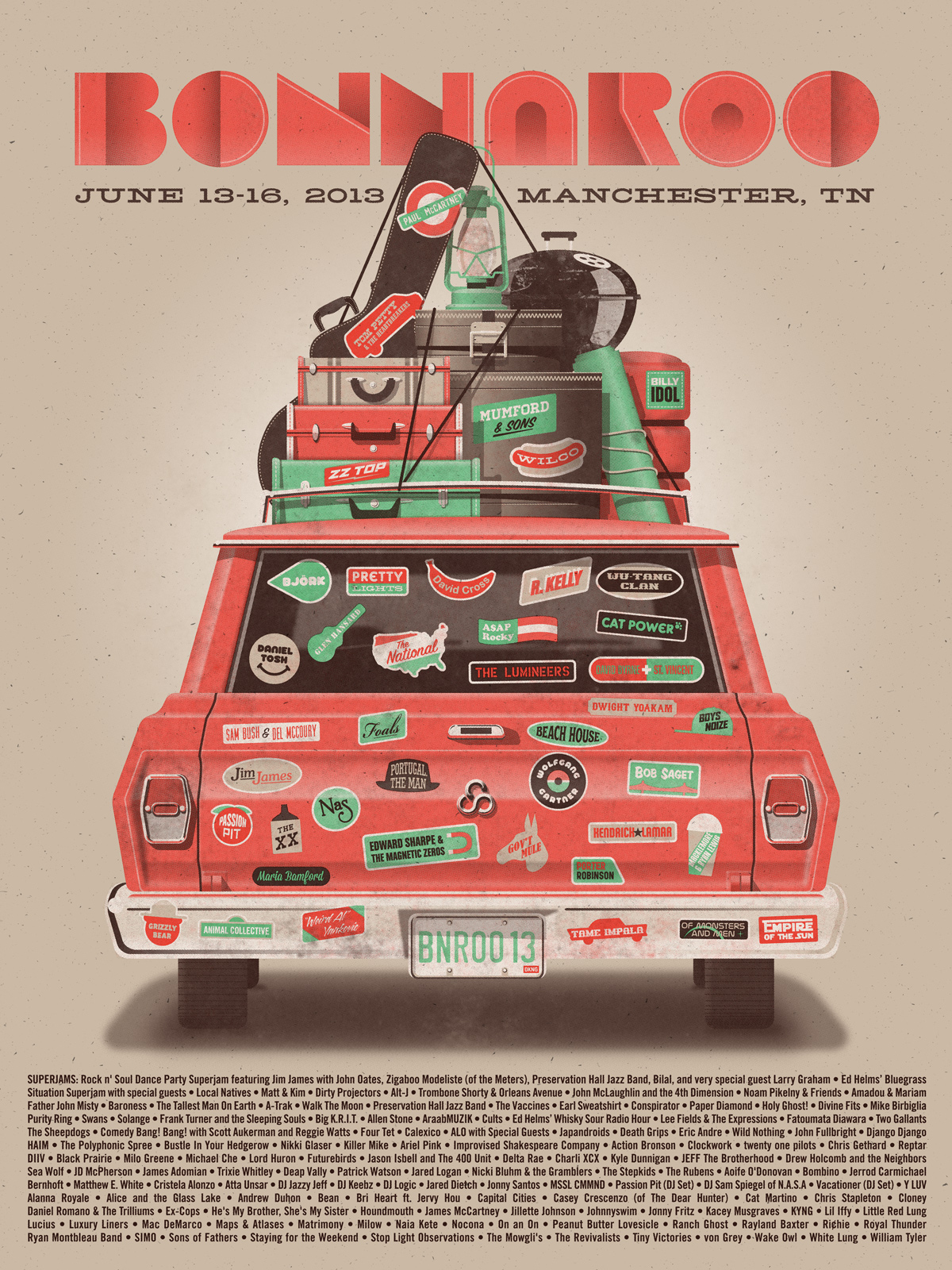 INSIDE THE ROCK POSTER FRAME BLOG: Bonnaroo Music Festival 2013 Poster ...